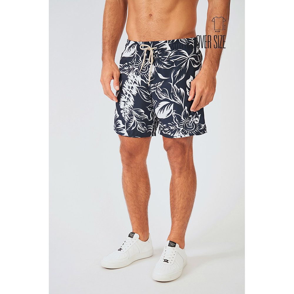 Short Elastano Clima Marinho Masculino Oversize Acostamento - Acostamento